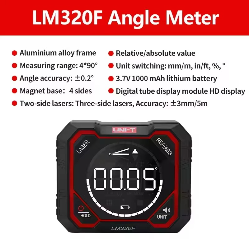 UNI-T Digital Inclinometer Magnetic Portable Angle Meter Finder | Laser ...