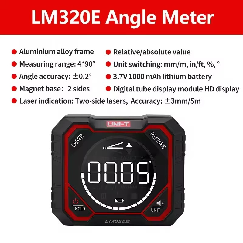 UNI-T Digital Inclinometer Magnetic Portable Angle Meter Finder | Laser ...